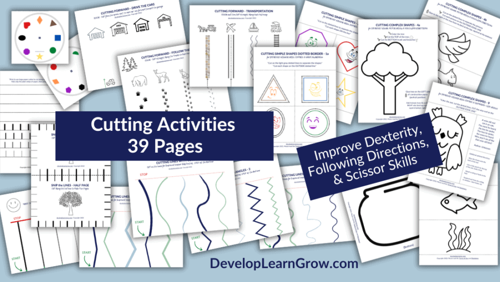 Improve Scissor Skills +39 Worksheets for Cutting Practice - DEVELOP ...